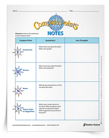 Compass Points Thinking Routine Notes Organizer | Download | Sadlier School